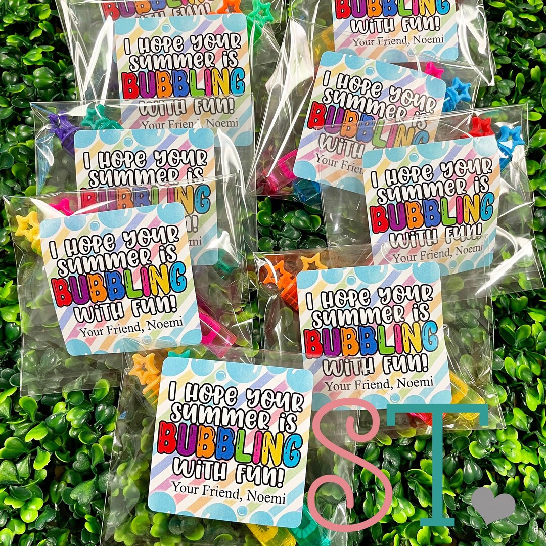 End of School Year Gift With Personalized Label and Bubble Wands - Etsy