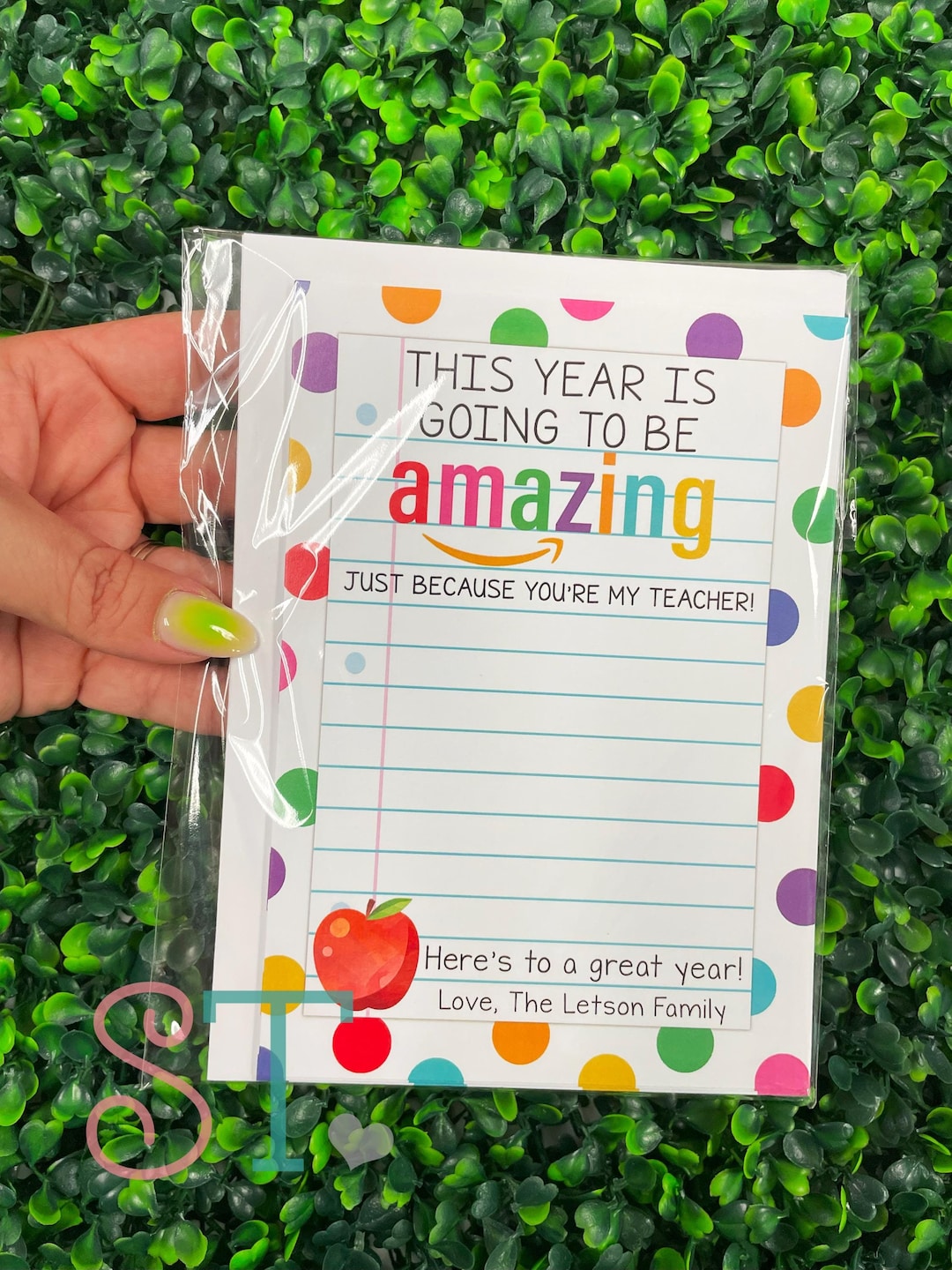 PRINTED Amazon Back to School Gift Card Holder, School Supply Gift Card ...