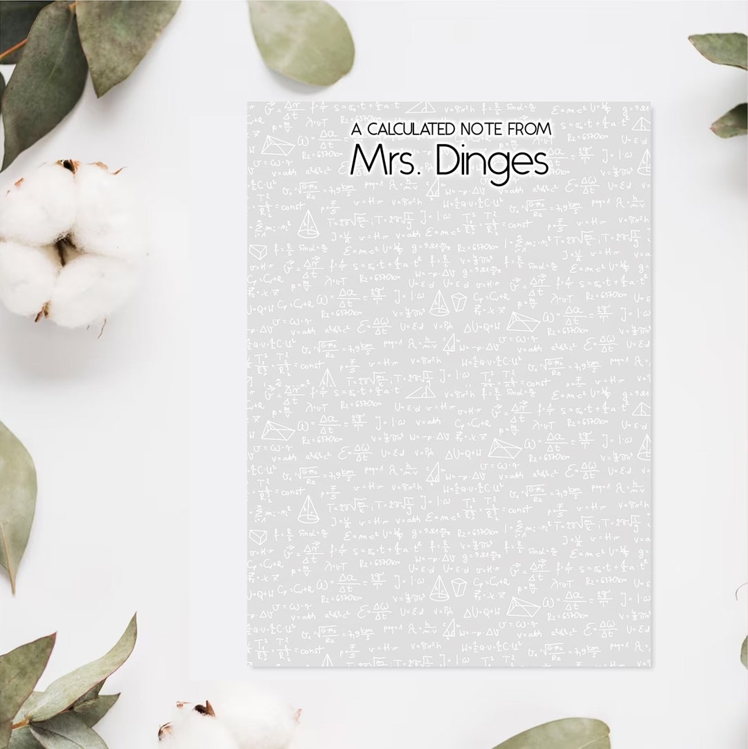 Personalized Math Teacher Notepad, Algebra Teacher Notepad, Custom ...