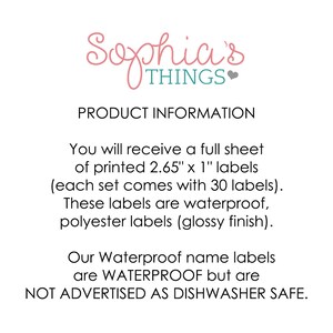 Girl Name School Supply Labels, Waterproof Labels, Personalized Name ...