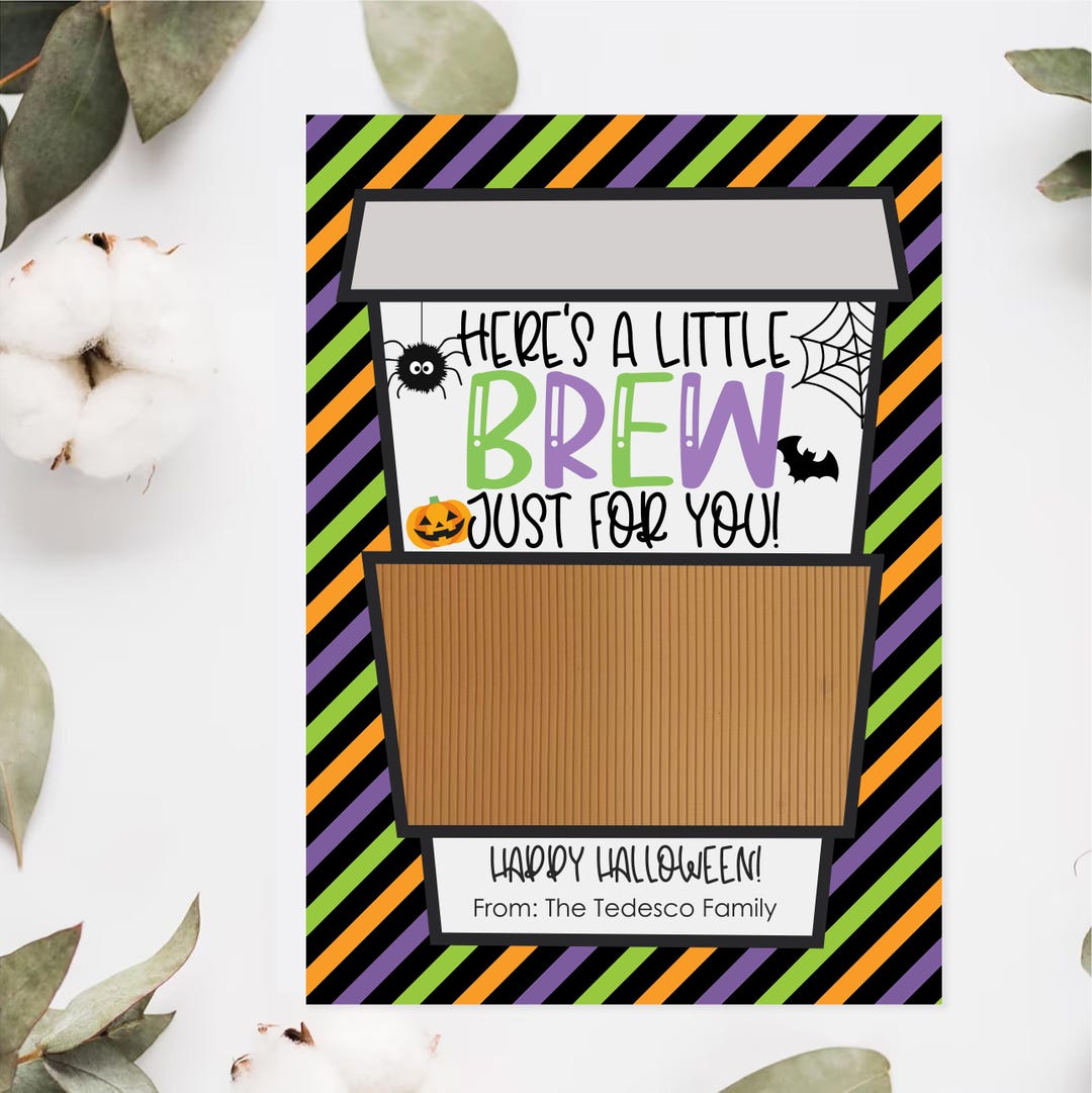 Halloween Gift Card Holder, Halloween Coffee Gift Card Holder, Here's A ...