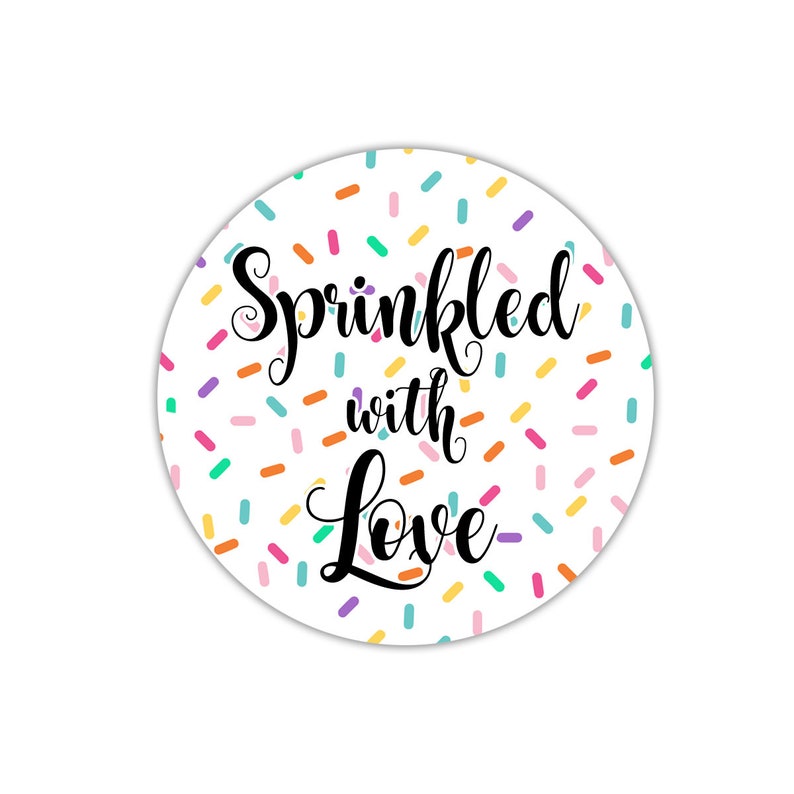 Sprinkled With Love Stickers Donut Baby Sprinkle Thank You | Etsy