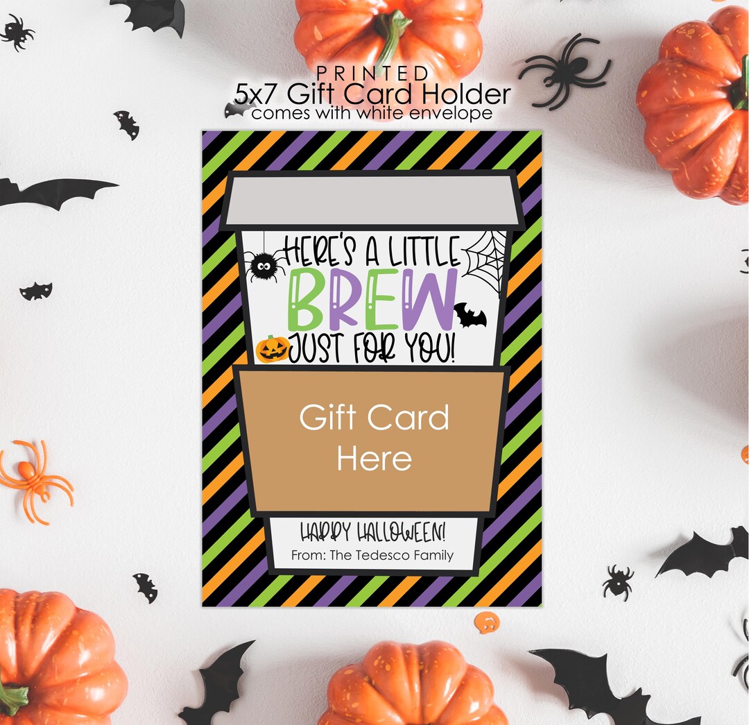 Personalized Halloween Coffee Gift Card Holder: Teacher, Staff, Friend ...