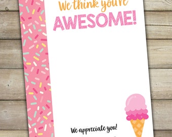 Staff Appreciation Ice Cream - Etsy
