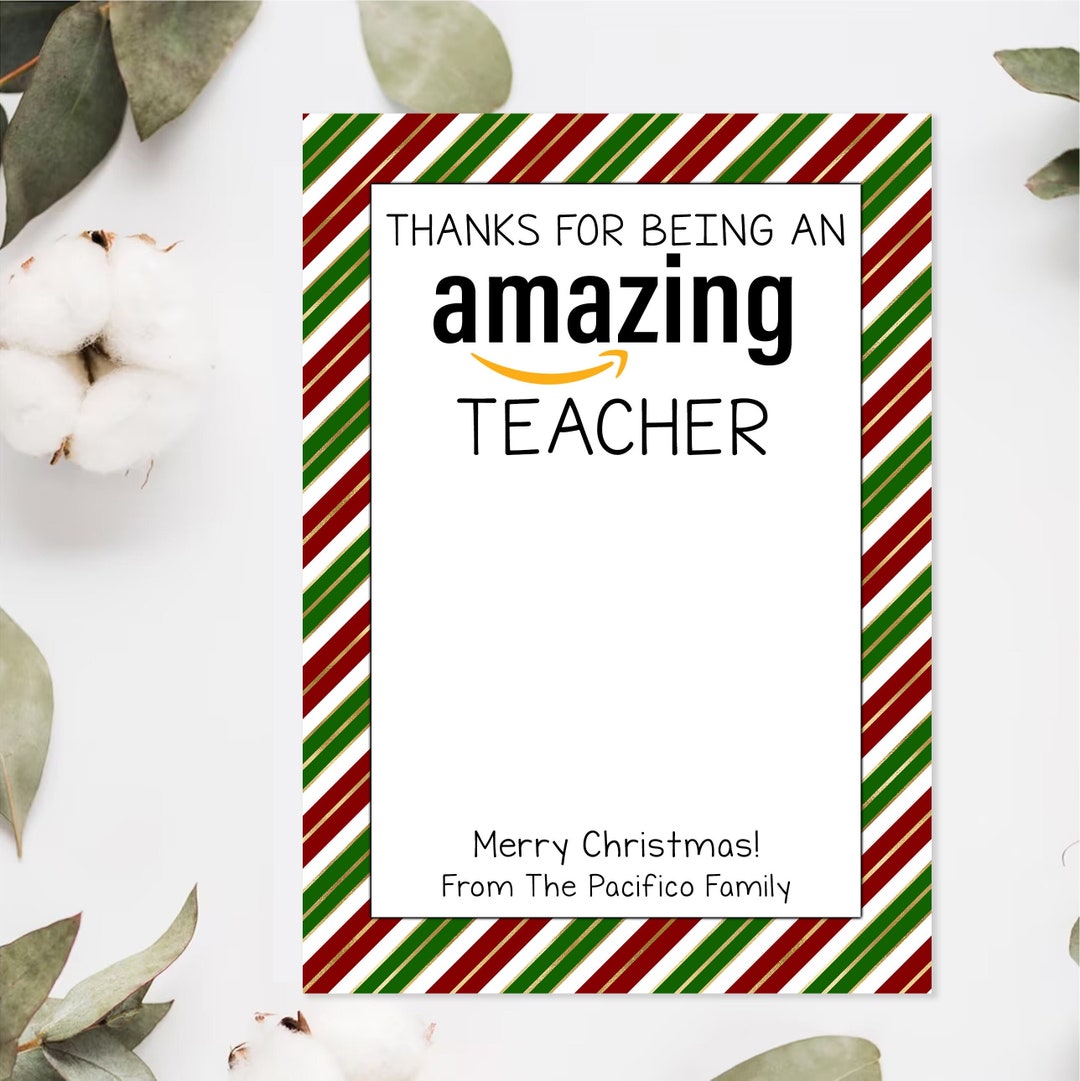 PRINTED Christmas Amazon Gift Card Holder, Thanks for Being so Amazing ...