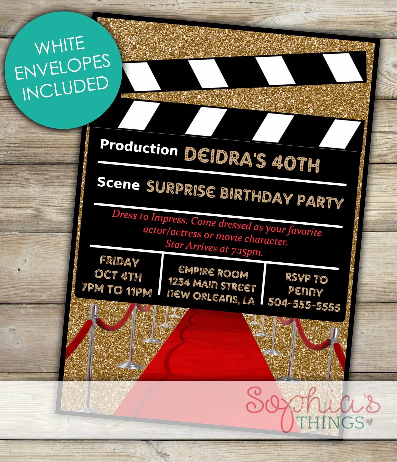 Movie Party Invitation Hollywood Movie Birthday Party | Etsy