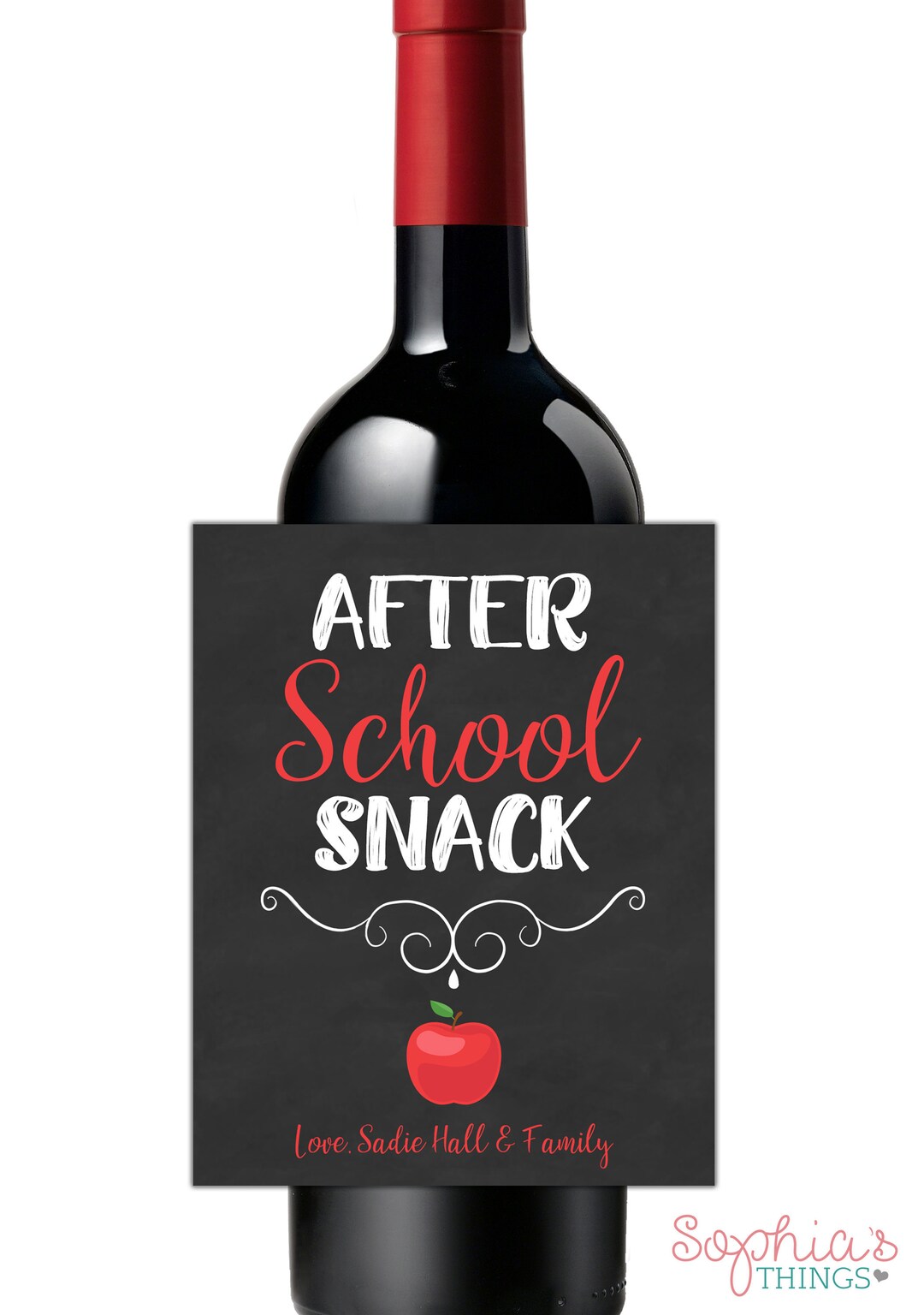 After School Snack Wine Bottle Labels Teacher Gift Wine - Etsy