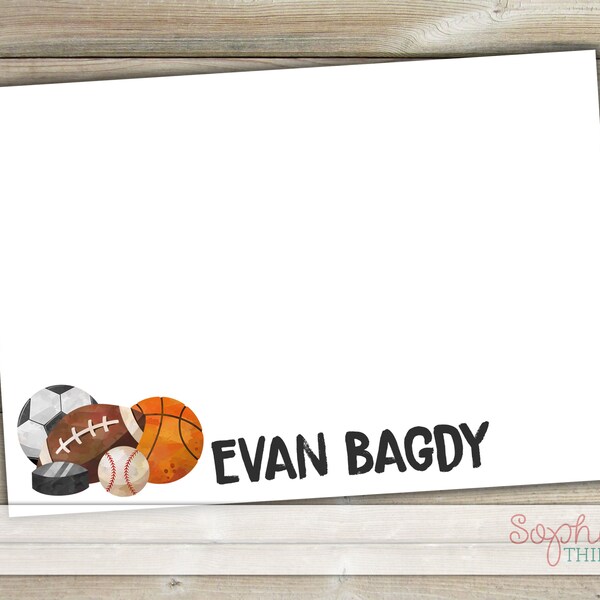 Boys Sports Thank You Card - Etsy