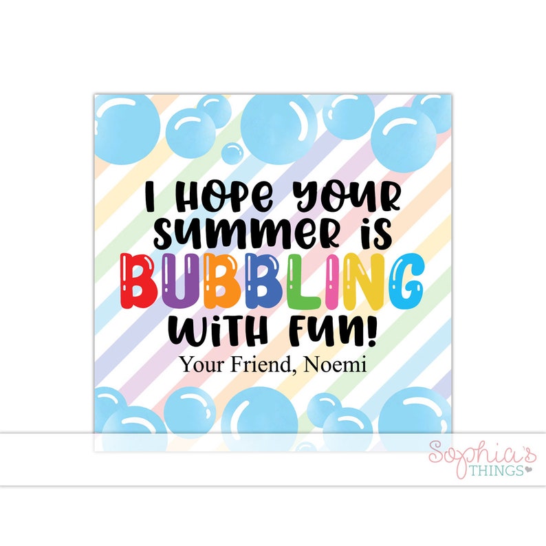 End of School Year Gift Tags Bubble Wand Gift Tag Schools - Etsy