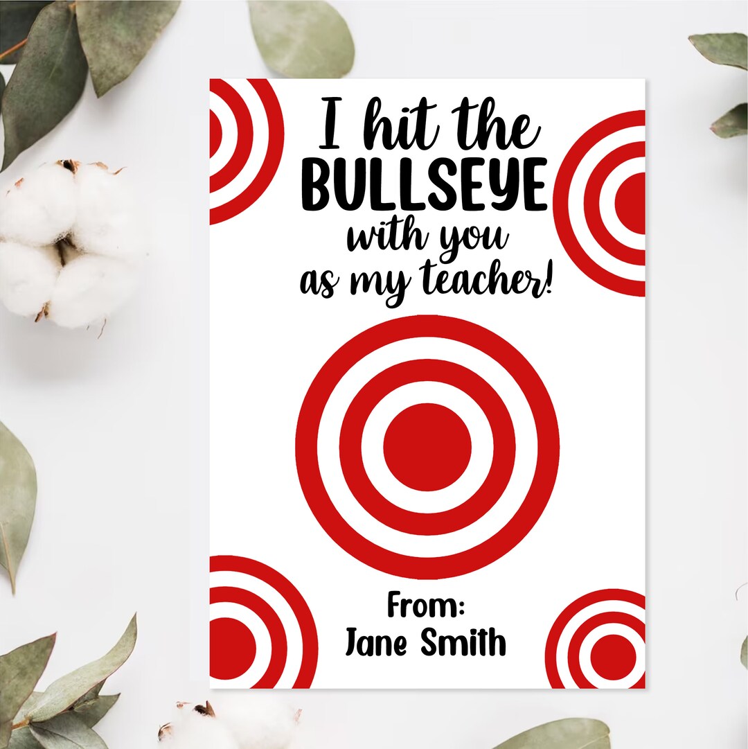 PRINTED Target Gift Card Holder, Teacher Appreciation Gift Card Holder ...