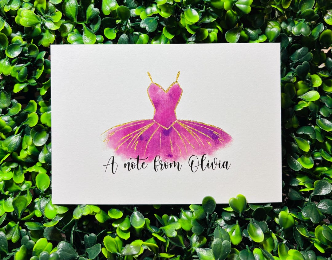 Personalized Watercolor Ballerina Notecard Set, Little Girl Stationery ...