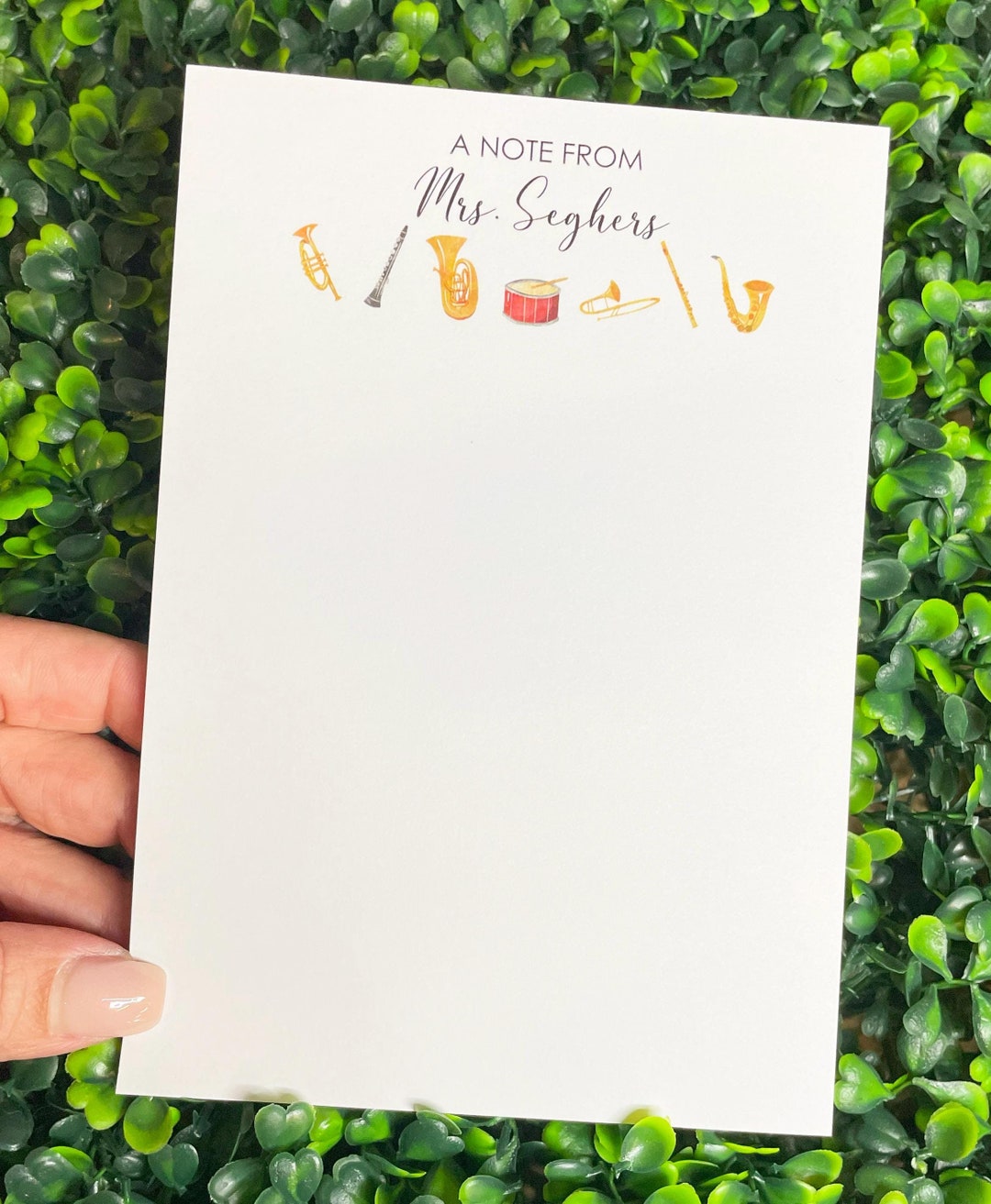 Band Teacher Personalized Notepad, Music Teacher Notepad, Writing Pad ...