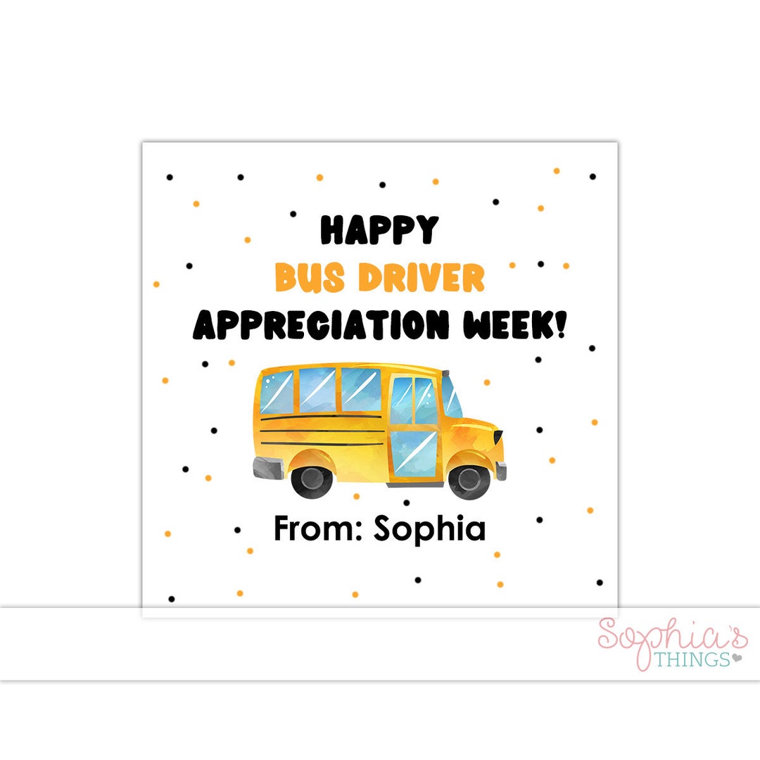 Bus Driver Appreciation Gift Tag, School Bus Driver Thank You, Back to ...