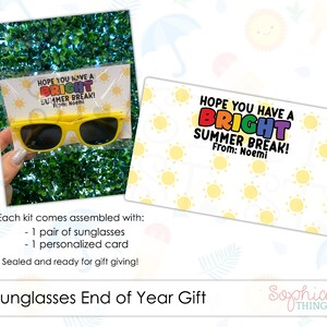 End of School Year Gift, Last Day of School Gift, Sunglass Favor for ...