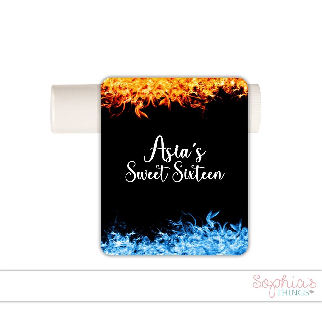 Fire and Ice Lip Balm Labels, Fire and Ice Birthday Party Favor, Sweet ...