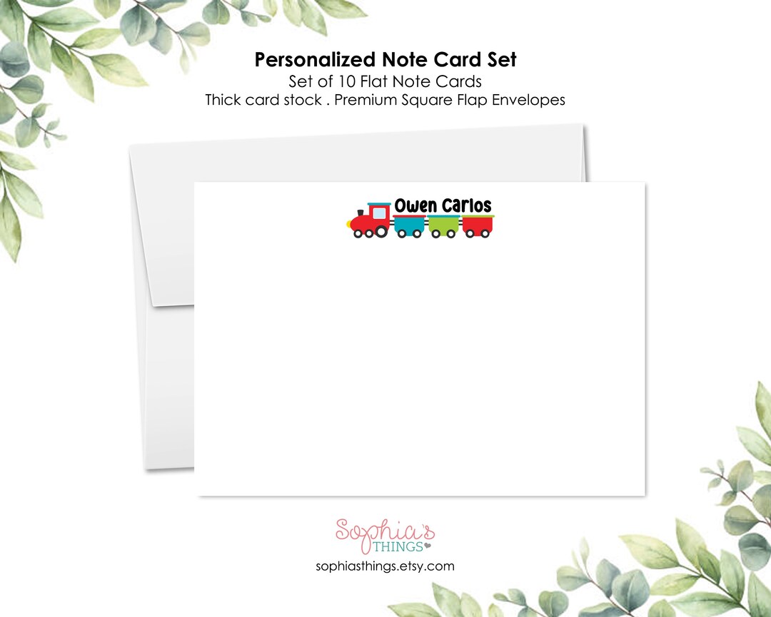 Personalized Train Note Card Set: Boy's Stationery Gift - Etsy