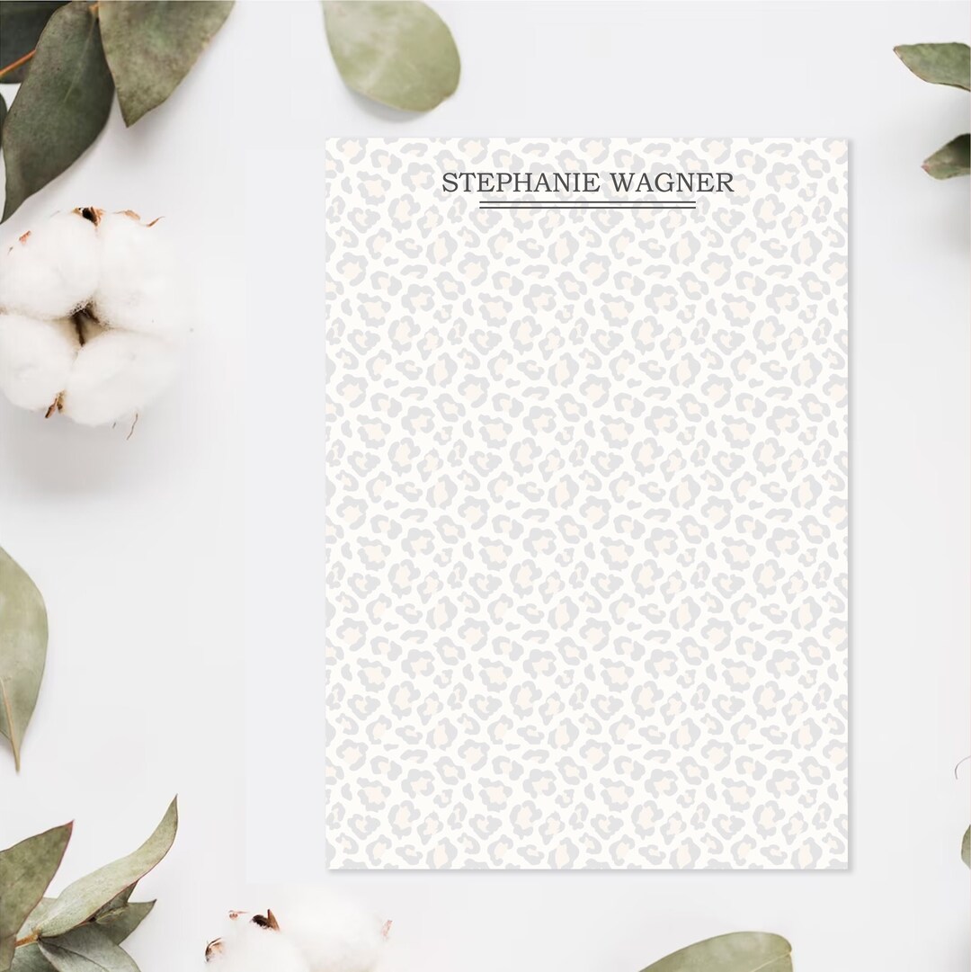 Personalized Leopard Print Notepad, Custom Teacher Notepad, Writing Pad ...
