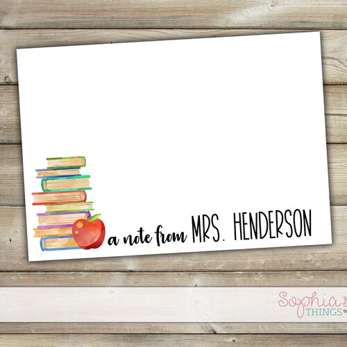 Personalized Teacher Notes Personalized Teacher Gifts - Etsy