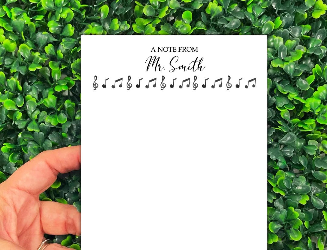 Music Teacher Personalized Notepad, Chorus Teacher Notepad, Writing Pad ...