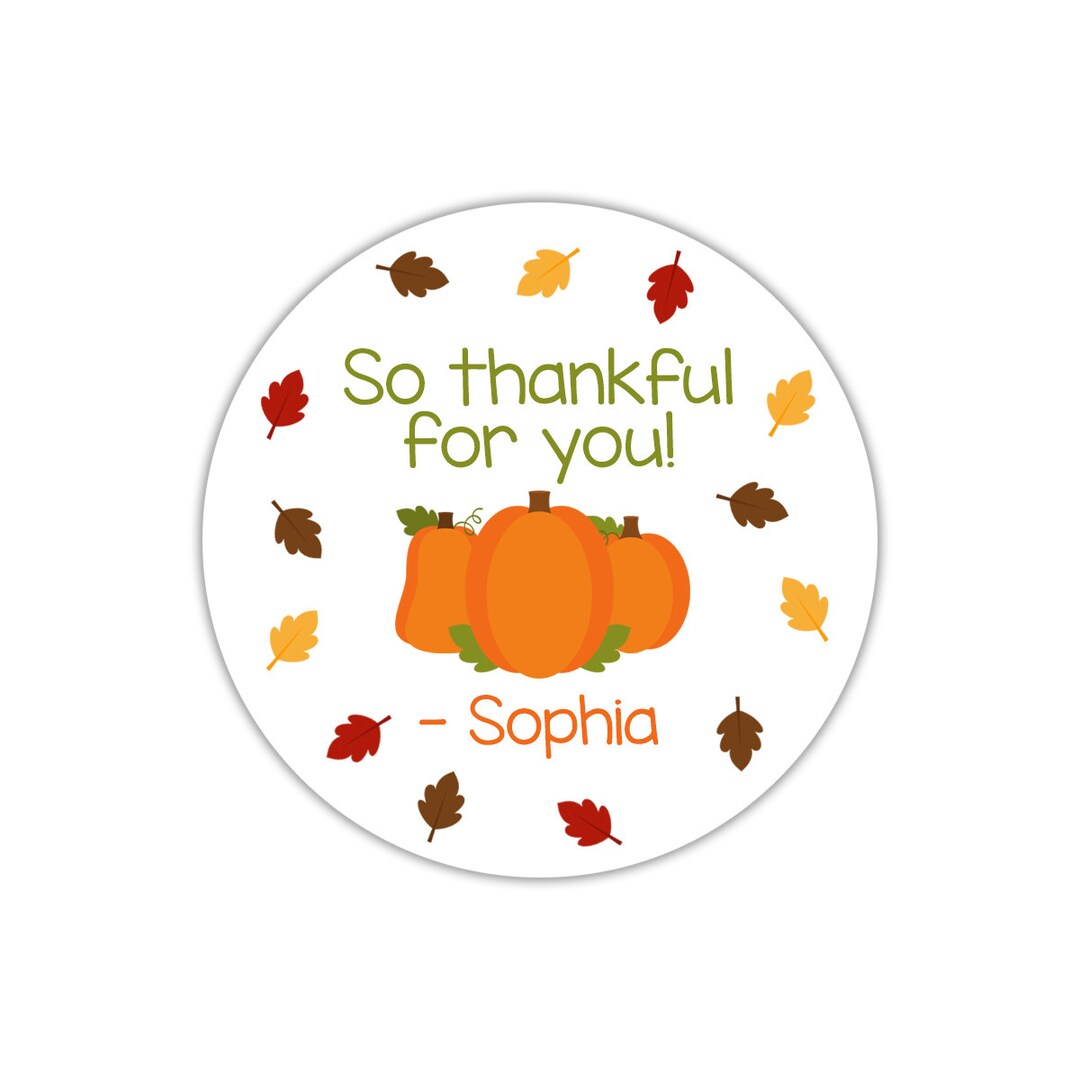 Happy Thanksgiving Stickers, Thanksgiving Favor Labels, Fall Thank You ...