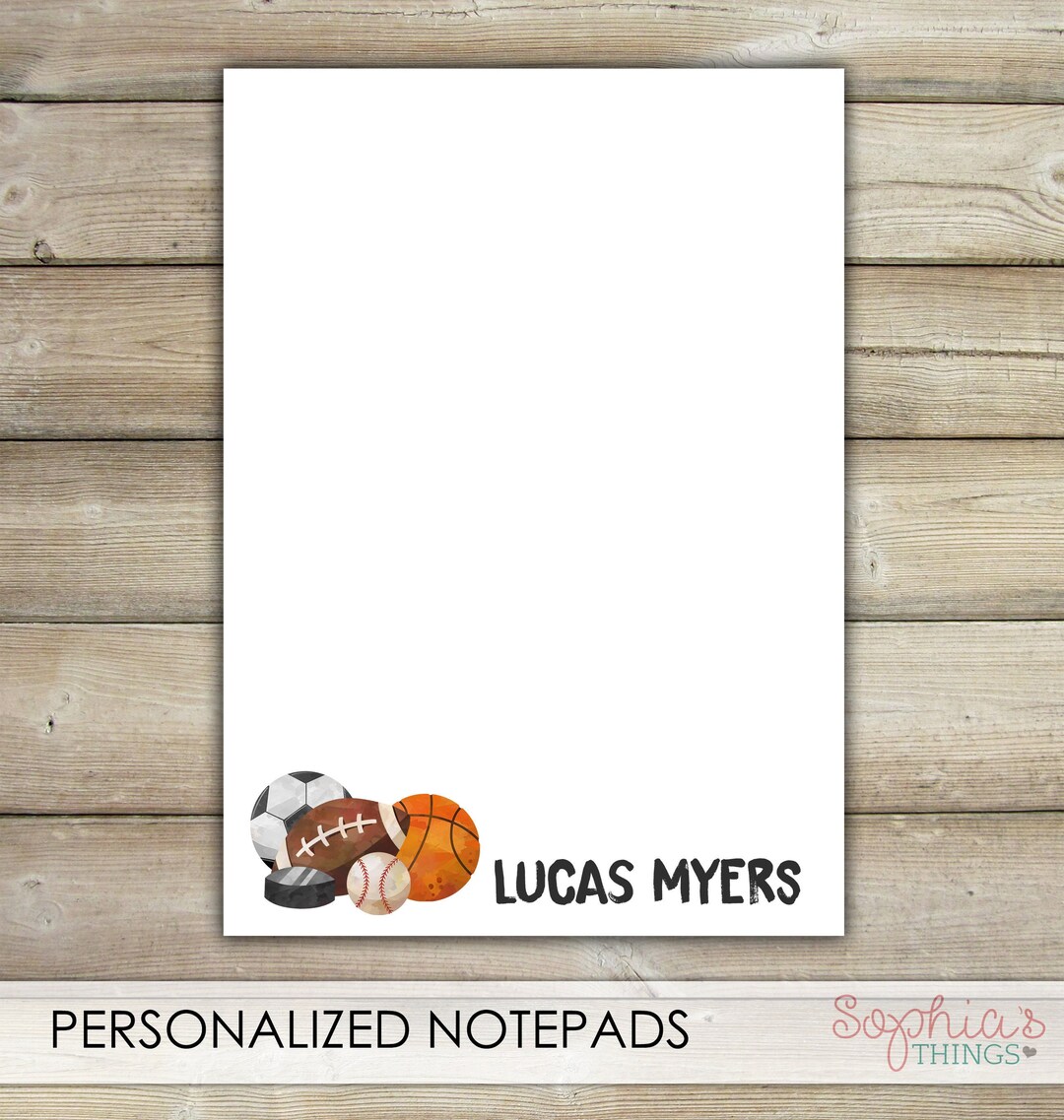 Personalized Sports Notepad Custom Notepad for Kids Writing - Etsy