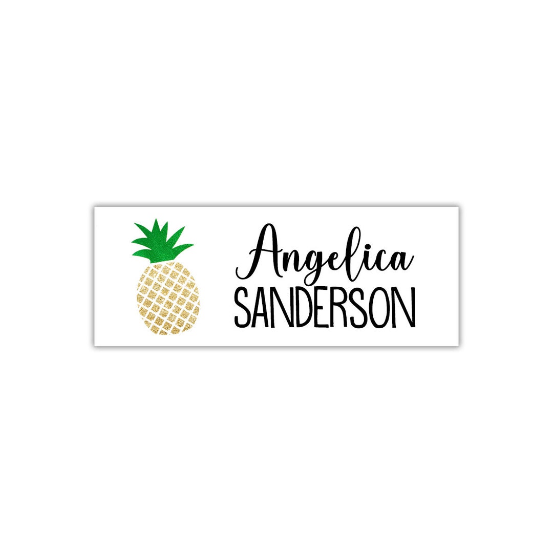 Pineapple School Supply Labels, Waterproof Name Labels, Personalized ...