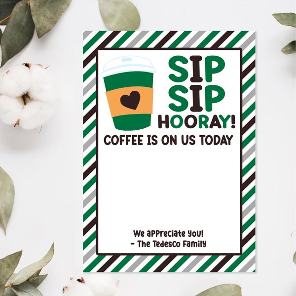 Sip Sip Hooray Starbucks Card - Etsy