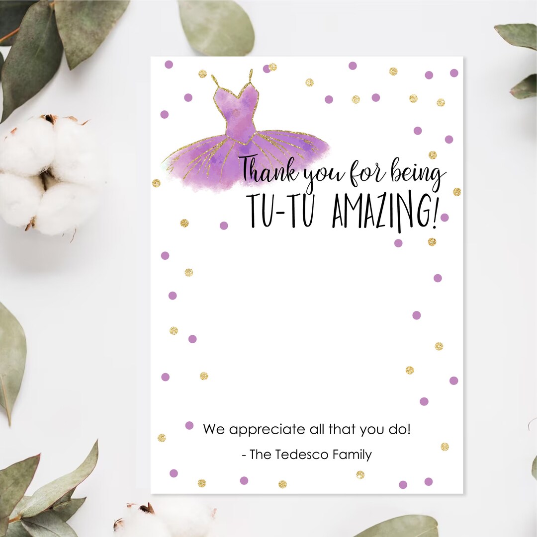 PRINTED Dance Teacher Gift Card Holder Dance Teacher Thank - Etsy