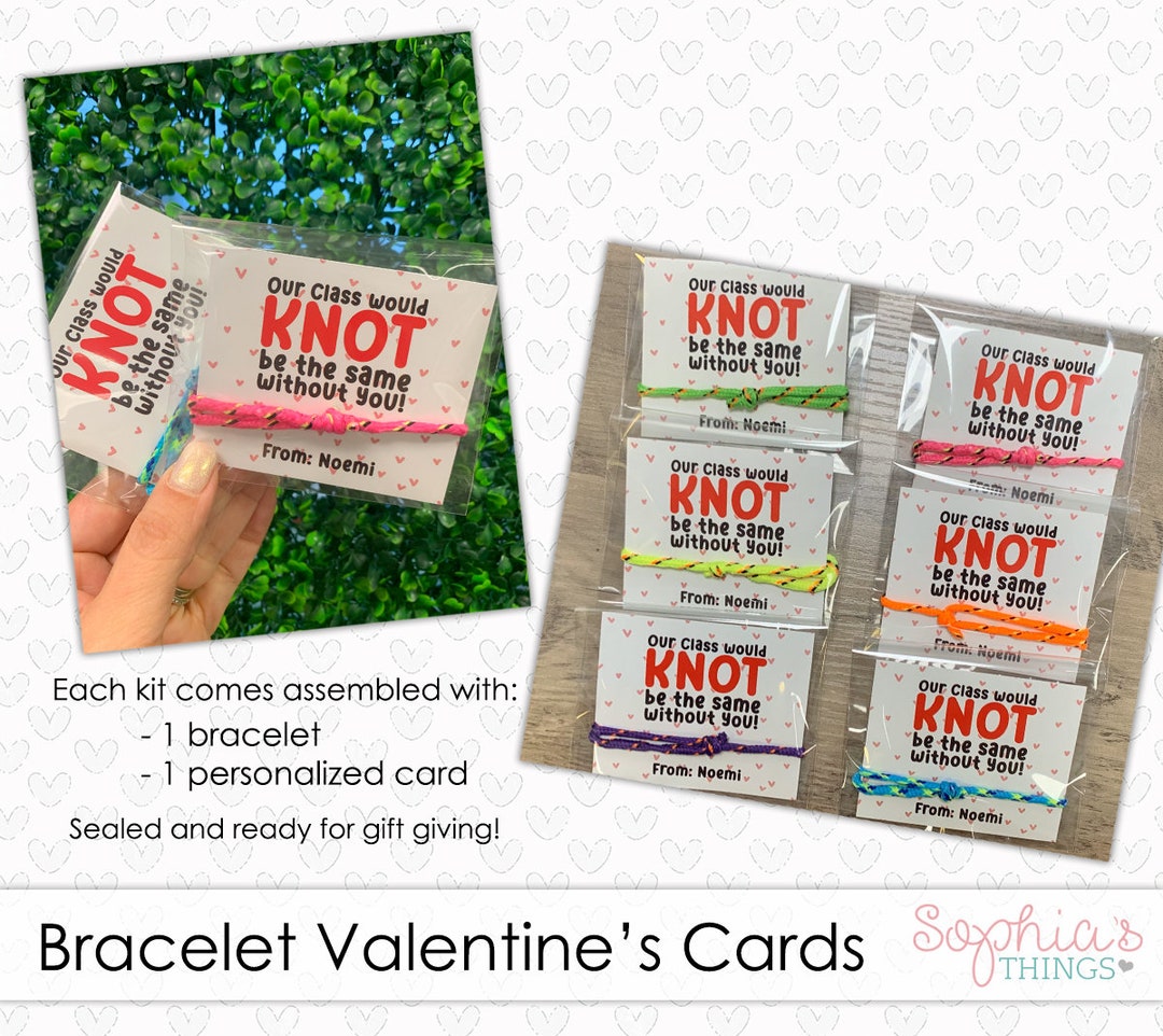 Valentine's Day Friendship Bracelets, Bracelet Valentine's Day Cards ...