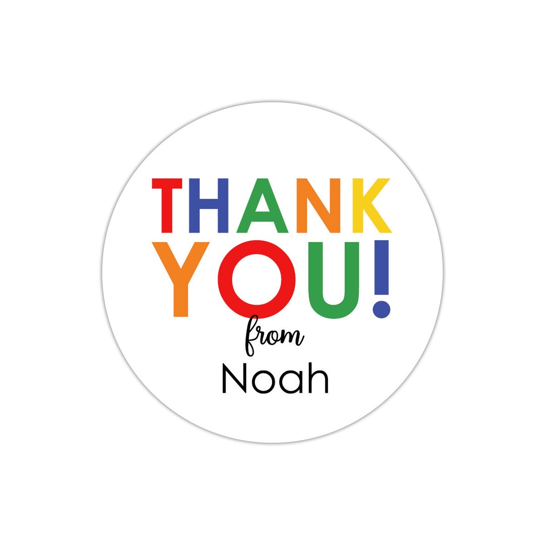 Personalized Thank You Labels, Custom Thank You Stickers, Party Favor ...
