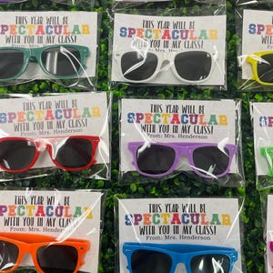 Back to School Sunglasses Gift: Personalized Student Class Party Favor ...