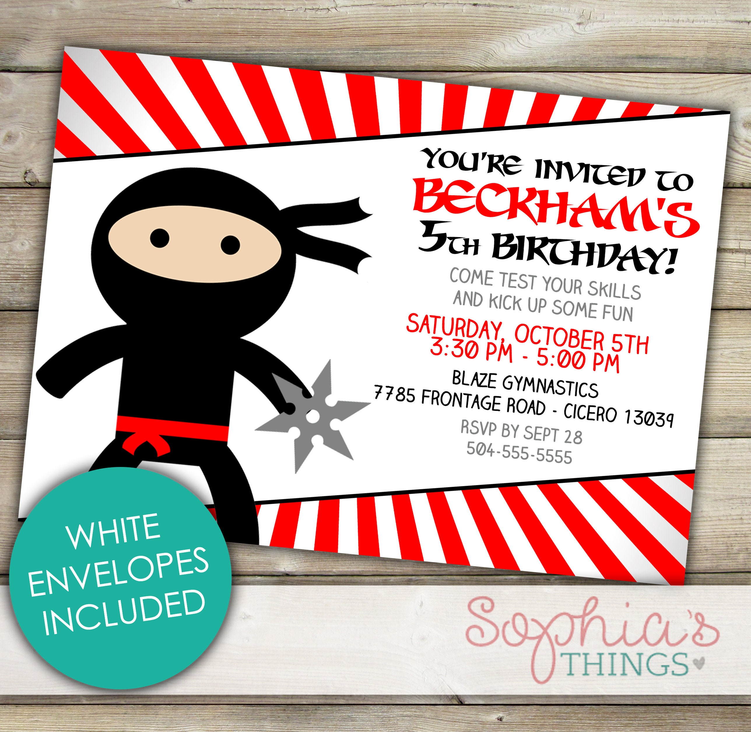 Ninja Invitation Ninja Boy Digital Ninja Invite,Instant download NINJA ...