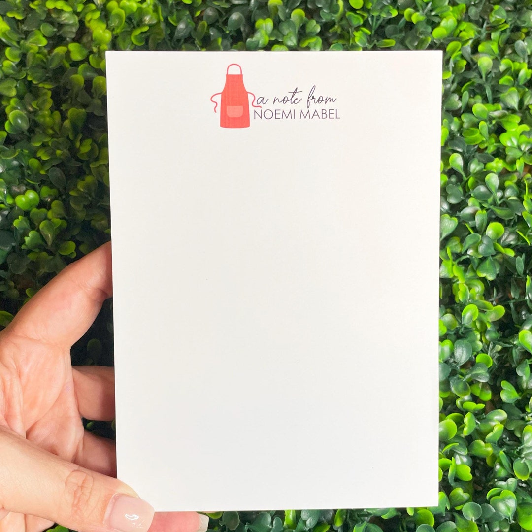 Personalized Kitchen Notepad, Apron Baking Notepad, Baker Gift, Baking ...