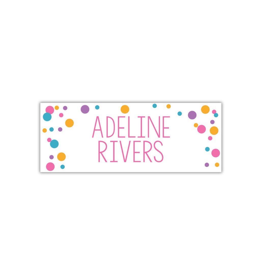 Polka Dot School Supply Labels: Personalized Waterproof Name Stickers ...