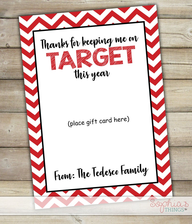 PRINTED Target Gift Card Holder Teacher Appreciation Gift - Etsy