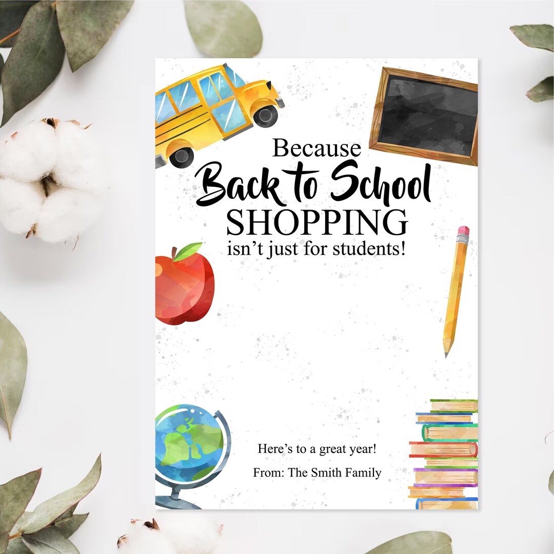 Back to School Gift Card Holder, First Day of School Gift, Teacher Gift ...