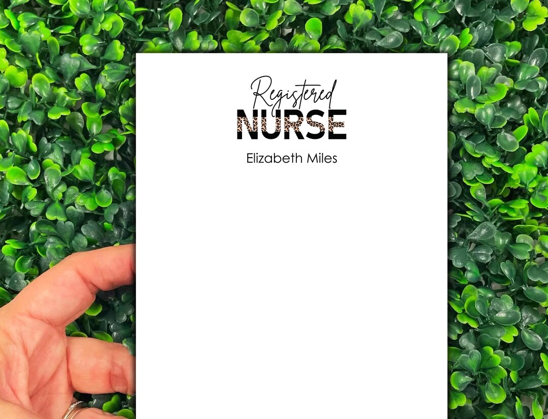 Personalized School Nurse Notepad, Cheetah Print, RN Stationery Gift - Etsy