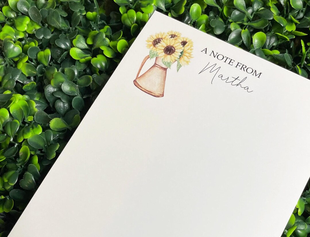 Sunflower Personalized Notepad, Custom Teacher Notepad, Writing Pad ...