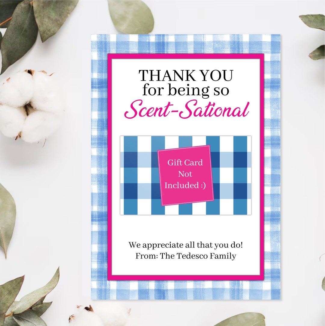 PRINTED Bath and Body Gift Card Holder, Teacher Appreciation Gift ...