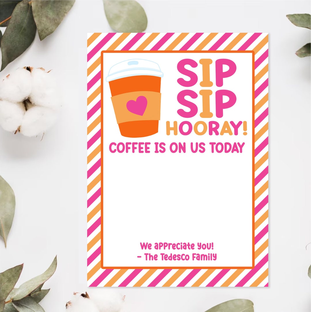 PRINTED Donuts Gift Card Holder, Sip Sip Hooray, Our Little Munchkin ...