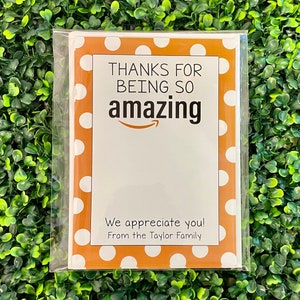 PRINTED Amazon Gift Card Holder, Thanks for Being so Amazing, Teacher ...