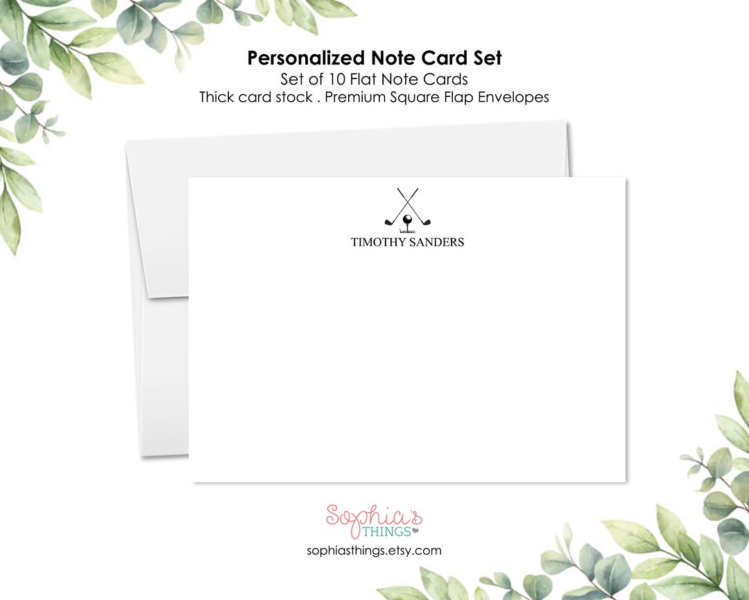 Personalized Golf Note Card Set: Professional Stationery Gift - Etsy