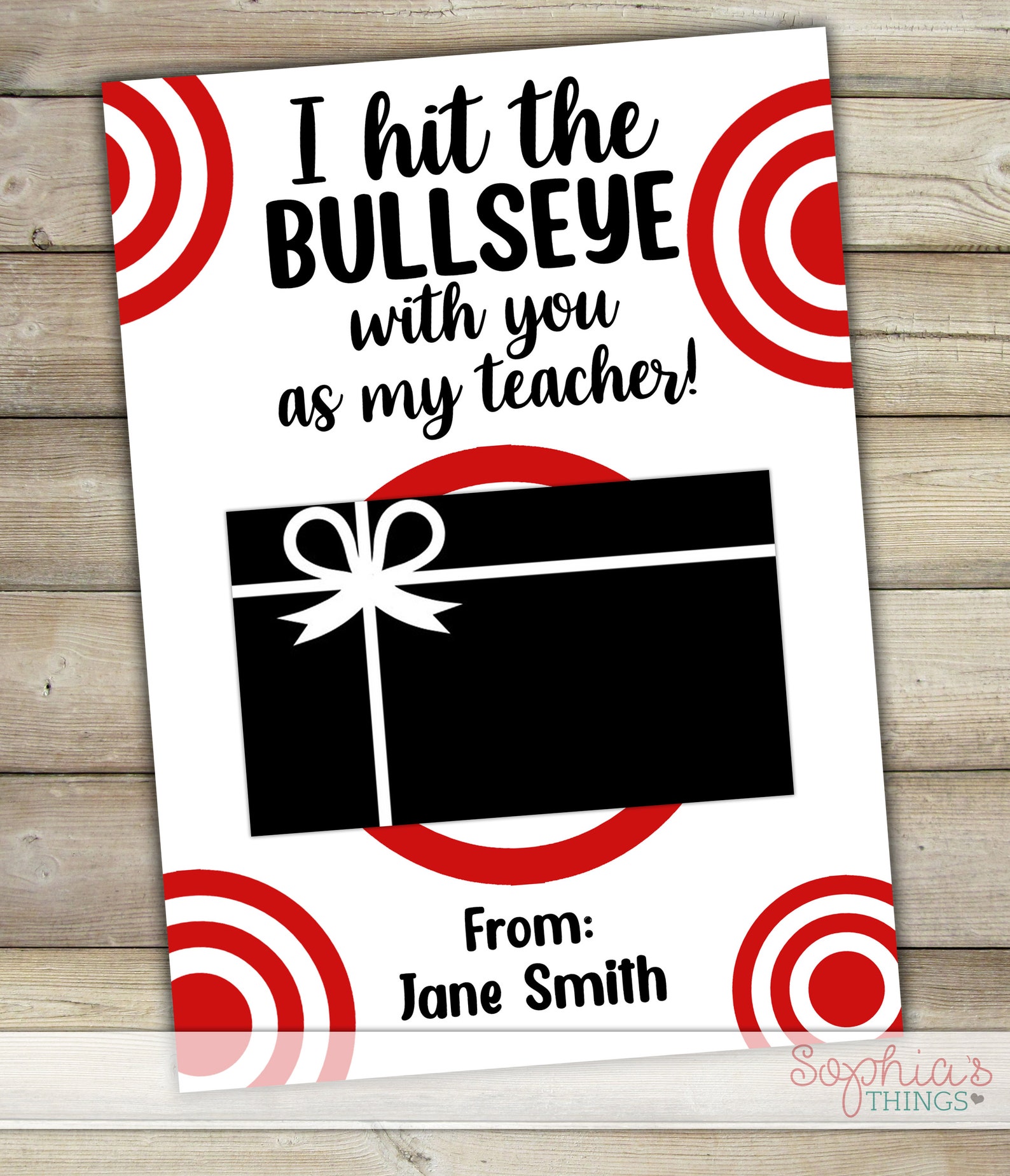 PRINTED Target Gift Card Holder Teacher Appreciation Gift - Etsy