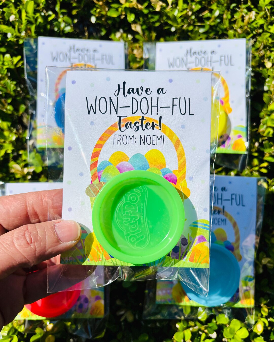 Personalized Easter Basket Play Doh Card | Non-toxic Sensory Toy, Class ...