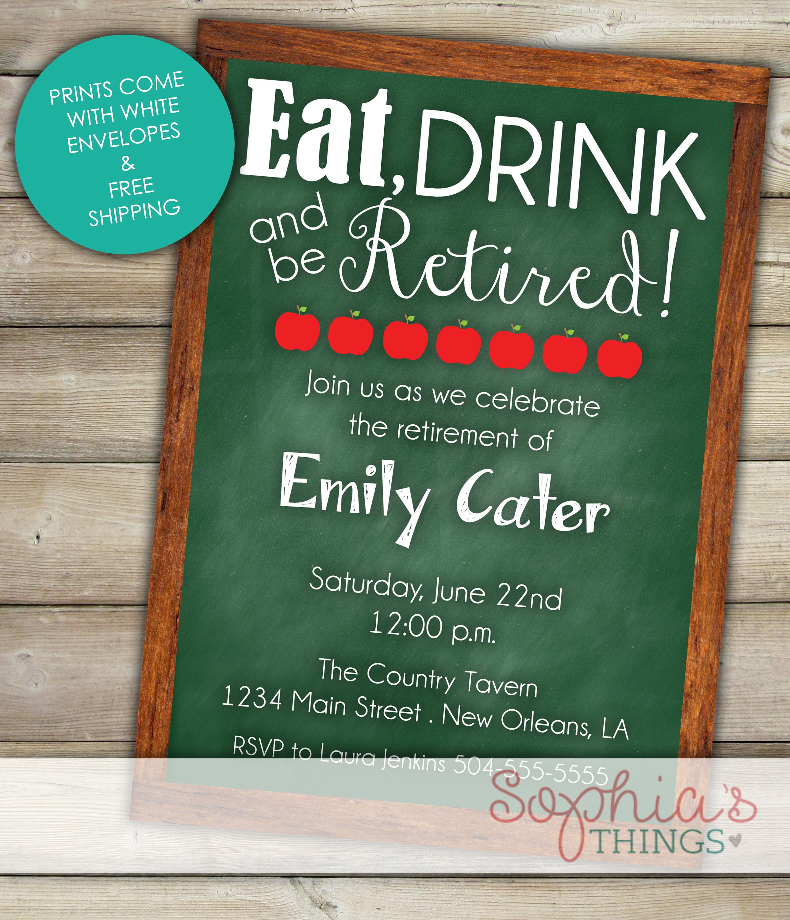 Teacher Retirement Invitation School Retirement Invitation | Etsy