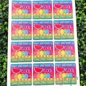 End of School Year Gift Labels, Classroom Gift Gift Label, Schools Out ...