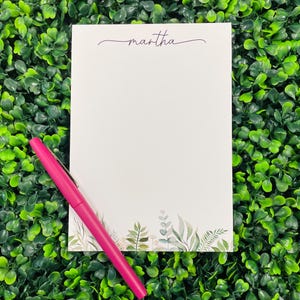 Personalized Greenery Notepad, Custom Stationery, Eucalyptus Writing ...