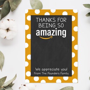 PRINTED Amazon Gift Card Holder Thanks for Being so Amazing - Etsy