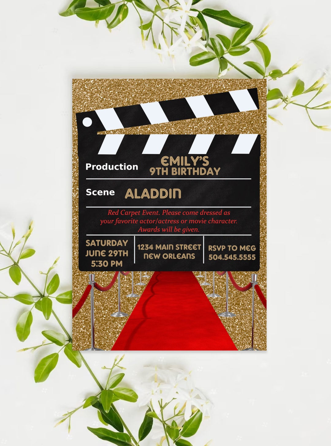 Movie Party Invitation Hollywood Movie Birthday Party - Etsy