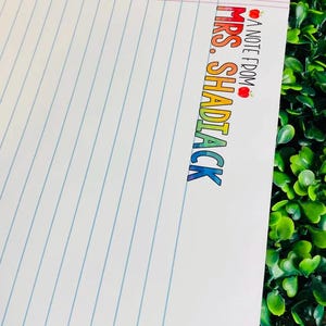 Personalized Teacher Notepad, Custom Teacher Writing Pad, Teacher ...